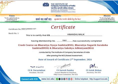 Icsi Cs Himanshu Malik