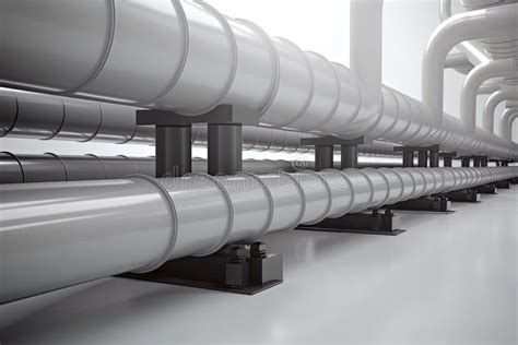 The Pipeline On A Light Background The Transportation Of Oil And Gas Through Pipes Stock
