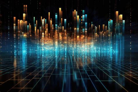 Abstract Technology Background With Glowing Lines And Dots 3d Rendering An Abstract Technology