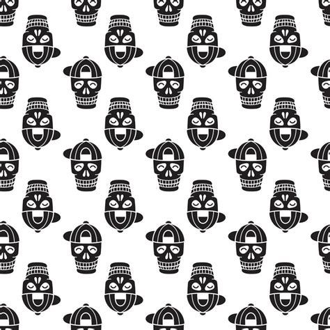 Skull Baseball Cap Pattern Seamless Vector 15881525 Vector Art At Vecteezy