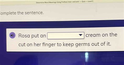 solved determine word meanings using prefixes inter and anti — quiz