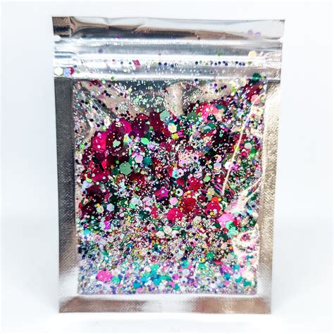 Loose Glitter Mix1111 Unicorn Puke Pink Holo And Green Chunky Mix