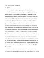 WGU C121 Task 2 Docx C121 Survey Of United States History June 5 2018 Task 2 The Early