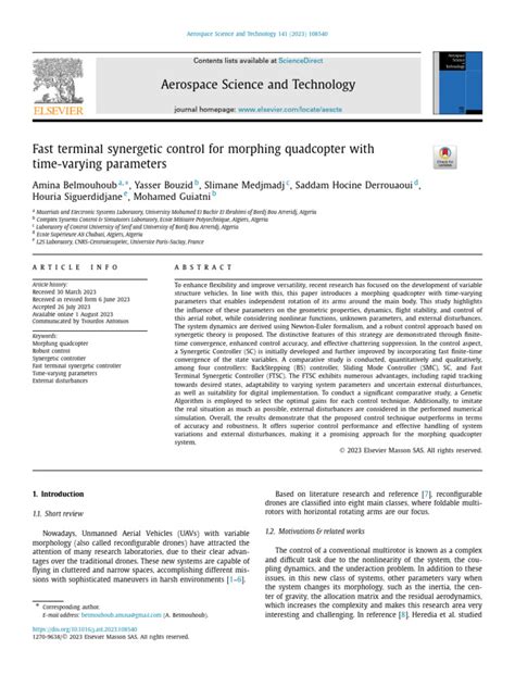 fast terminal synergetic control for morphing quadcopter with time