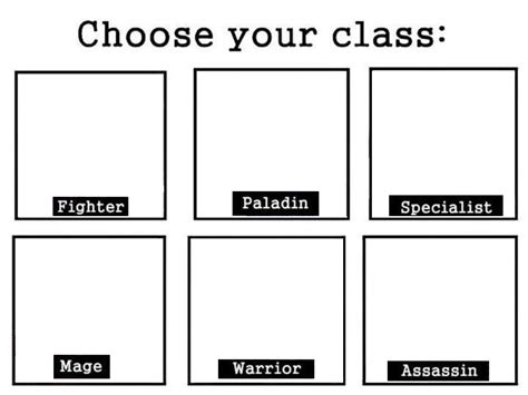 Choose Your Class Meme Templates Know Your Meme