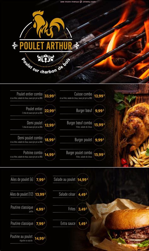 Menu At Poulet Arthur Restaurant Saint Eustache
