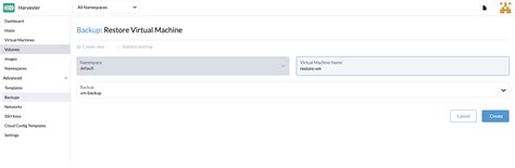 vm backup and restore harvester