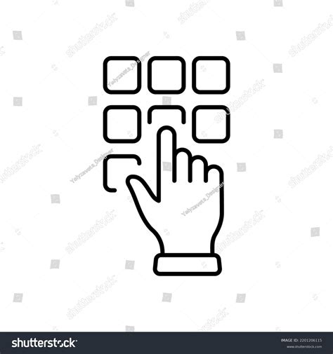 Hand Enter Password On Dial Keypad Stock Vector Royalty Free