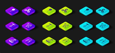 장난감 보트 점프 로프 포고 스틱 점프 장난감 슬링 샷 안절부절 스피너와 리본 아이콘 풍선 설정합니다 벡터 3차원 형태에 대한 스톡 벡터 아트 및 기타 이미지 Istock