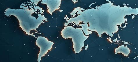 Premium Photo A World Map As The Background With Interconnected Lines And Nodes Symbolizing