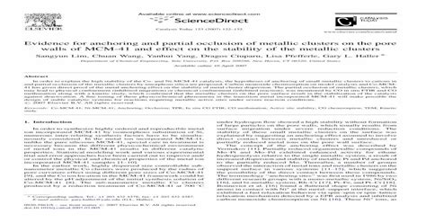 Evidence For Anchoring And Partial Occlusion Of Metallic Clusters On