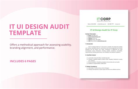 IT UI Design Audit Template In Word PDF Google Docs Download Template Net