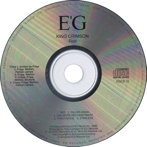 Car Tula Cd De King Crimson Red Portada
