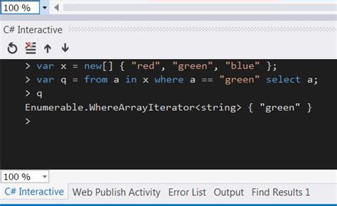 Visual Studio 2013 C Interactive Window Stack Overflow