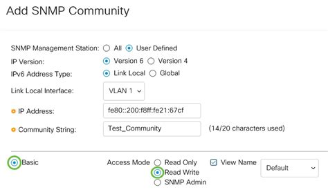 Configure Simple Network Management Protocol Snmp Communities On A