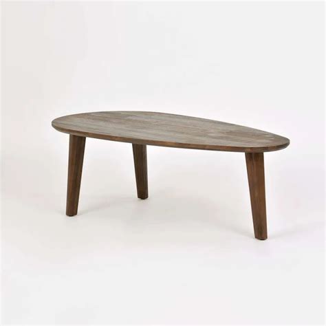 Table Basse Bois Massif Ovale Acacia Ash