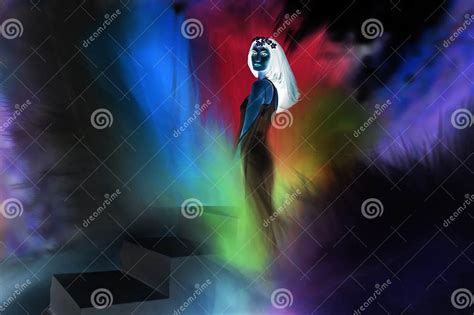 Image Generated By Artificial Intelligencea Girl In The Dark With A