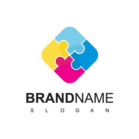 Puzzle Logo Design Vector 12671082 Vector Art At Vecteezy