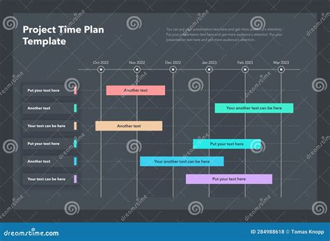 Project Time Plan Template With Six Project Tasks In Time Intervals