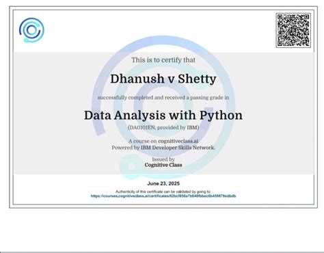 🎓 Excited To Share That Ive Completed The Data Analysis With Python Course By Ibm On