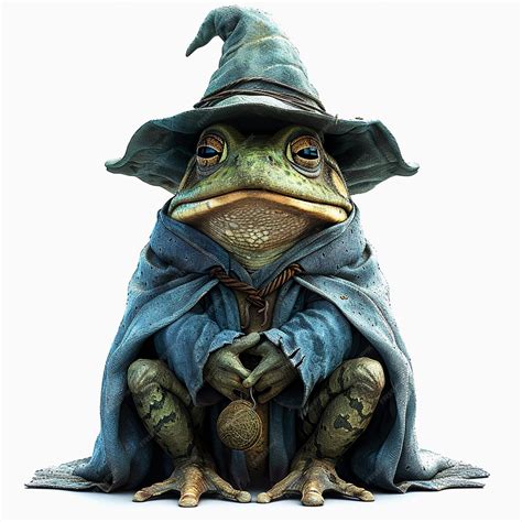 Premium Photo Frog Wizard Cartoon Character Wearing Magic Hat Cute
