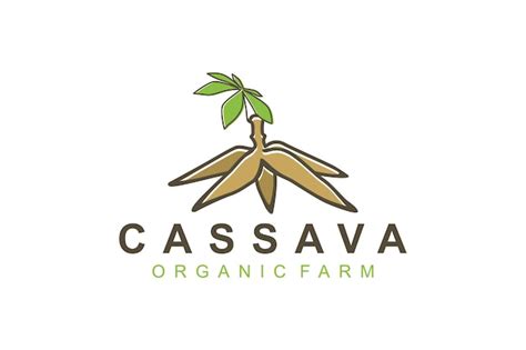 Premium Vector Organic Farming Cassava Icon Logo Vector Illustration