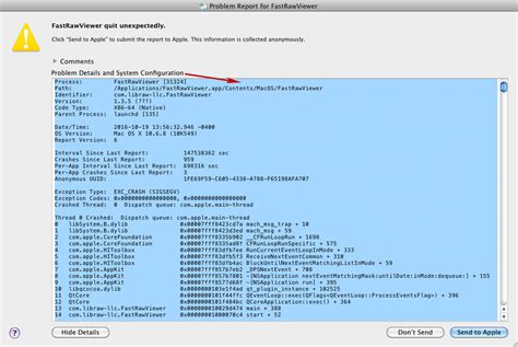 How To Prepare And Send Us A Crash Report FastRawViewer