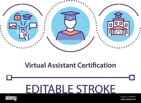 Virtual Assistant Certification Concept Icon Stock Vector Image And Art