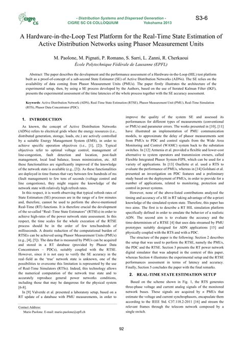 Pdf A Hardware In The Loop Test Platform For The Real Time State