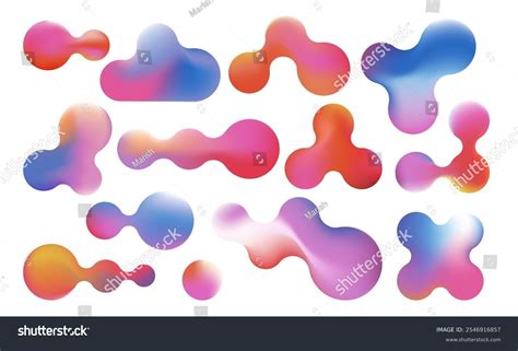Collection Brutalist Metaball Morphing Abstract Geometric Stock Vector