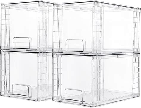 Vtopmart 4 Pack Stackable Storage Drawersclear Acrylic Drawer