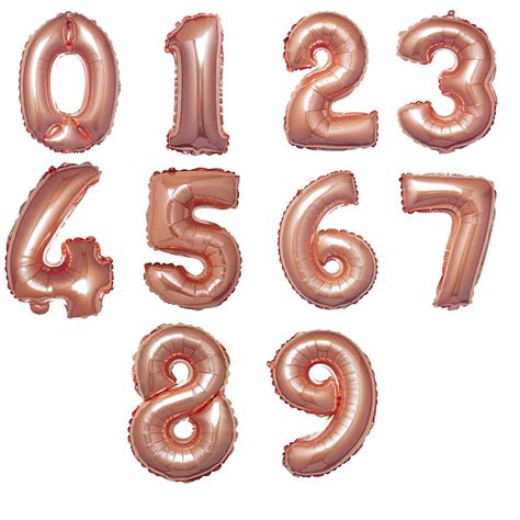 Buy 16 Rose Gold Mylar Foil Number Balloons 6 At Tablecloth Factory