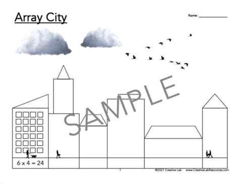 Array City Multiplication Math Printable Worksheets Repeated Addition