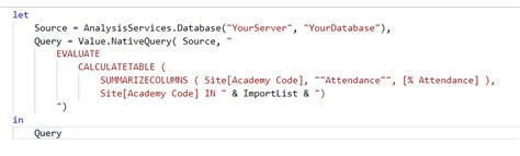 Solved Analysis Services Import Dax Query Filtered On A P