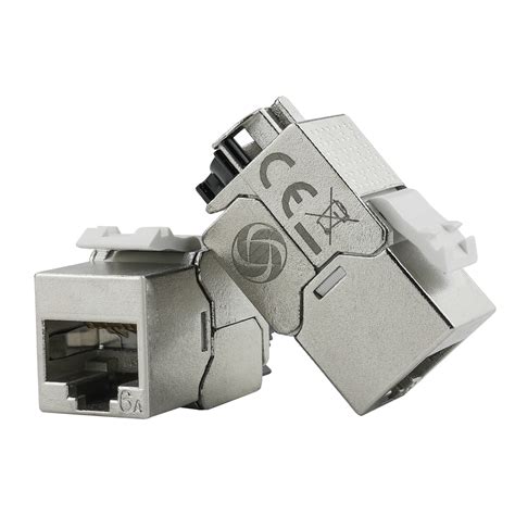 Keystone Module Plate Flat 50x50mm Stainless Steel 1 Port Cat 6a Keys 16 99