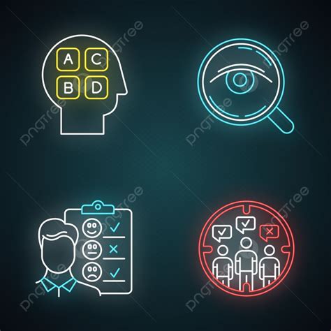 Method Vector Art Png Survey Methods Neon Light Icons Set Population Test Neon Png Image For