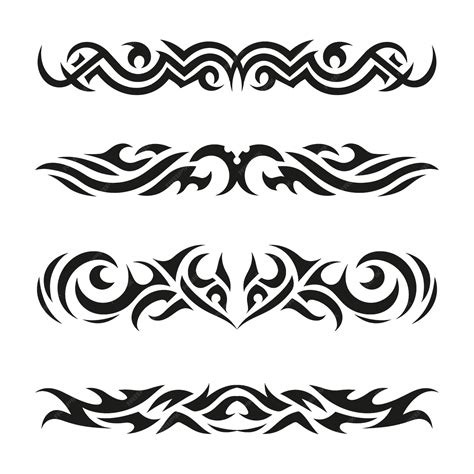 Free Vector Flat Tribal Tattoo Borders Collection