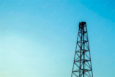 Premium Photo Pile Rig Construction Worker Building In Evening