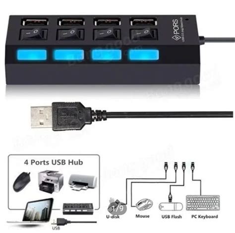 USB HUB 4 Port USB 2 0 With Switch ON OFF Button Allows Multiple Devices Connect Daraz Pk