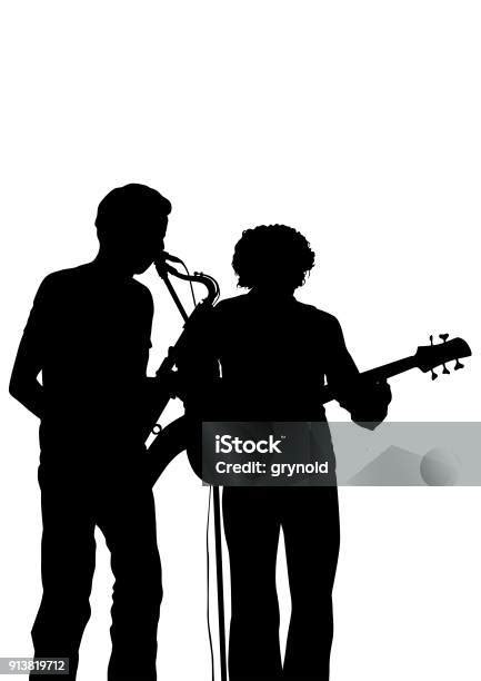 Saksofon Dan Bass Ilustrasi Stok Unduh Gambar Sekarang Alat Musik Peralatan Musik Amerika