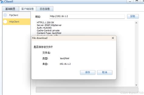 ensp中通过dhcp自动获取终端的ip地址，制作client可以通过域名访问服务器功能 ensp 小型局域网实验 自动获取终端地址