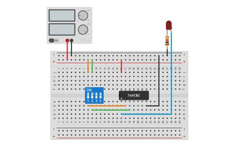 circuit design quad two input nor gate tinkercad
