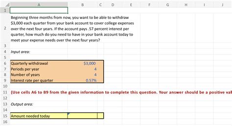 Solved B C D E F G H I Beginning Three Months From