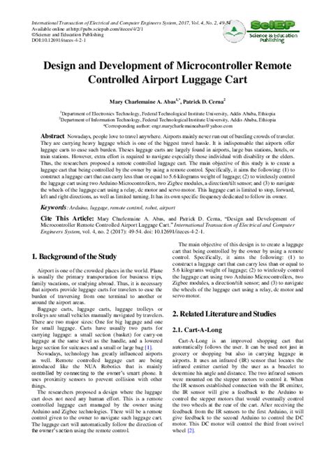 Pdf Design And Development Of Microcontroller Remote Controlled