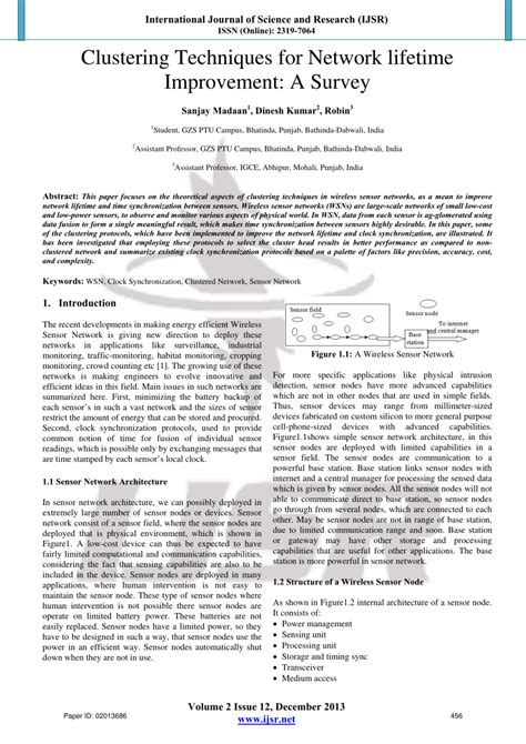 Pdf Clustering Techniques For Network Lifetime Improvement A Survey