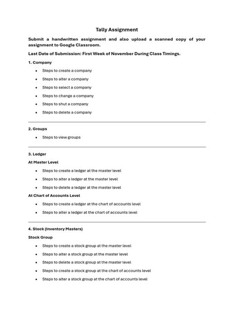 Tally Assignment 2025 Pdf