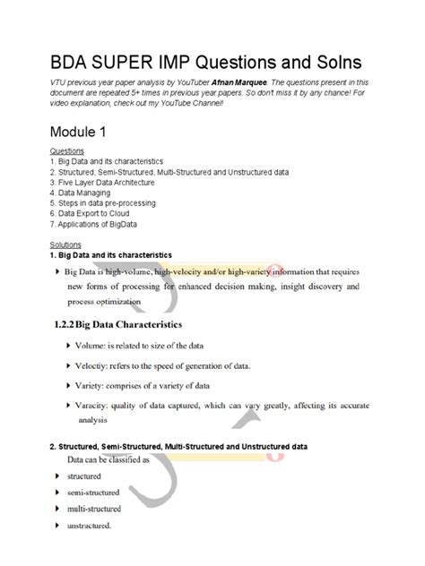 Bda Super Imp Pdf Apache Hadoop No Sql
