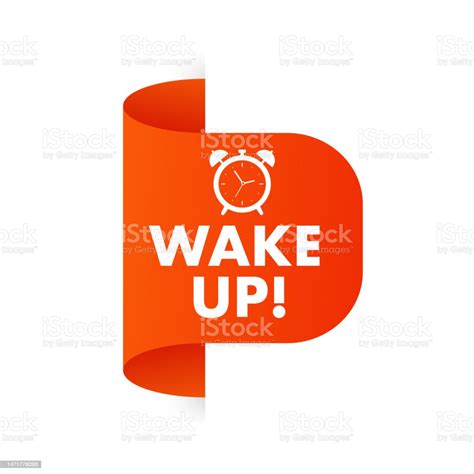 자명종 아침에 침대에서 일어나라는 시끄러운 신호 배너가 있는 알람 시계가 깨어납니다 기상 시간 배지 울리는 알람 시계 아침 시간 플랫 디자인 벡터 그림 개체 그룹에 대한