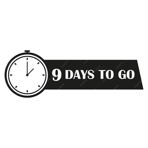 Premium Vector Countdown Timer Icon 9 Days To Go Nine Days Remaining