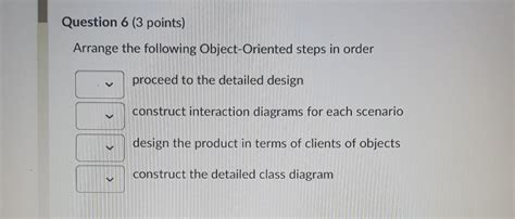 Solved Question 6 3 ﻿pointsarrange The Following